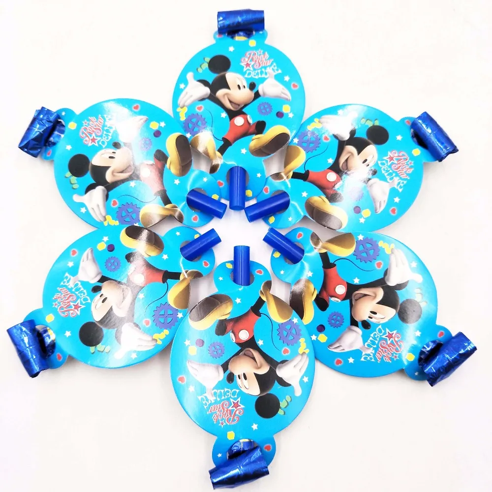 6pcs/set Mickey mouse blowout Cartoon Theme Party Noise Maker Baby ...