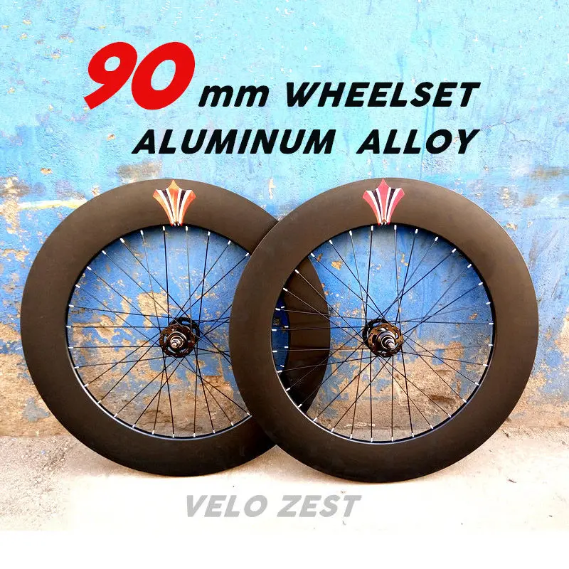 고정 기어 fixie 90 미리메터 알루미늄 합금 바퀴 90 미리메터 바퀴 플립 플롭 바퀴 도로 자전거 fixie 바퀴 BMX ...