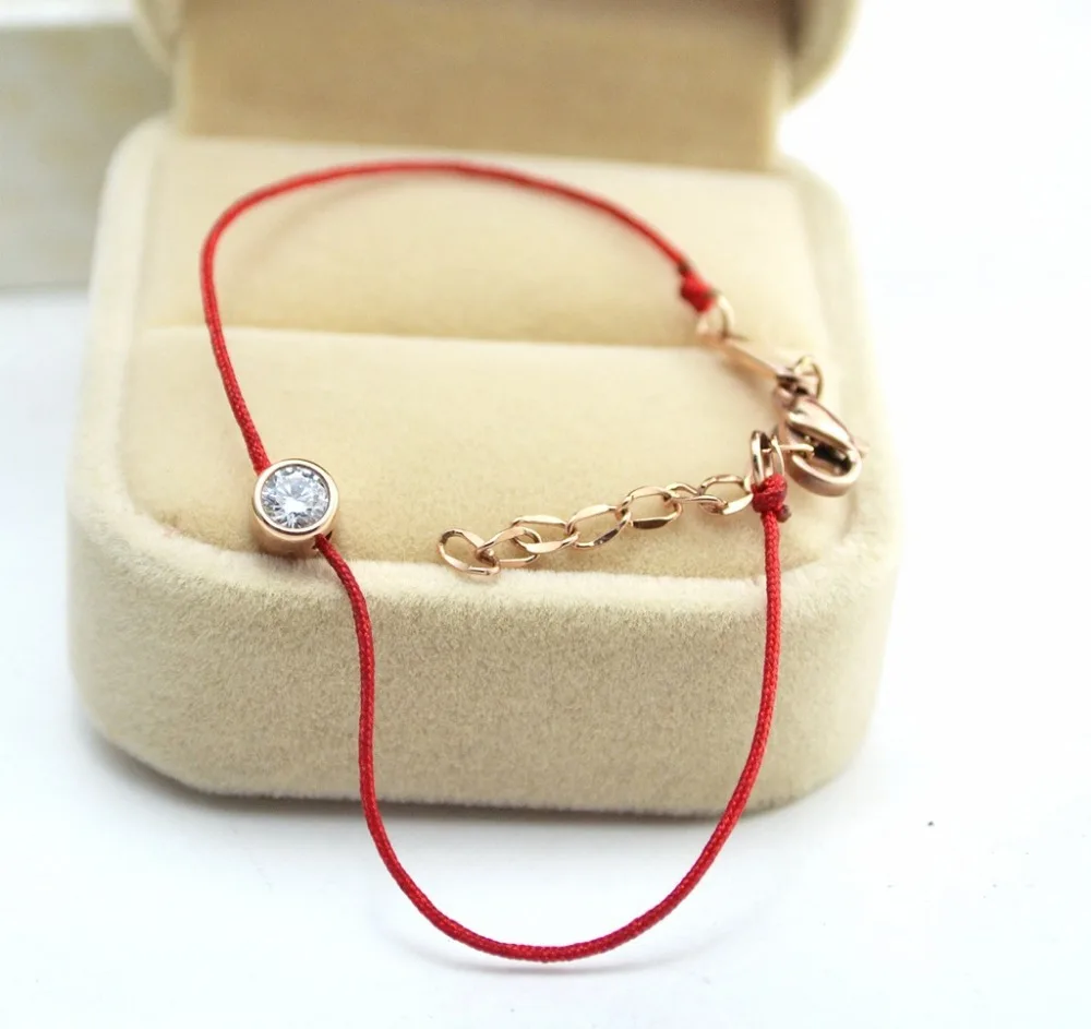 HFYK Elegant beautiful red rope bracelets for women girl lucky rose ...