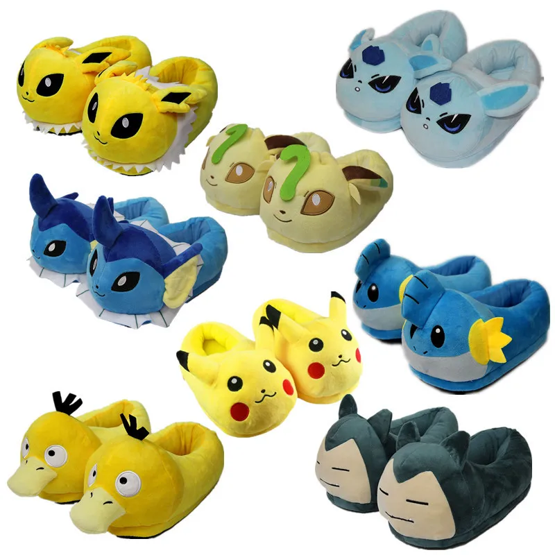 Pokemon Cartoon Plush Warm Slippers For Children - KawaiiMerch.com