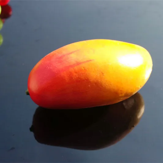 10X Artificial Mango Large Plastic Fruit Oblong Red Mangoes Fake ...