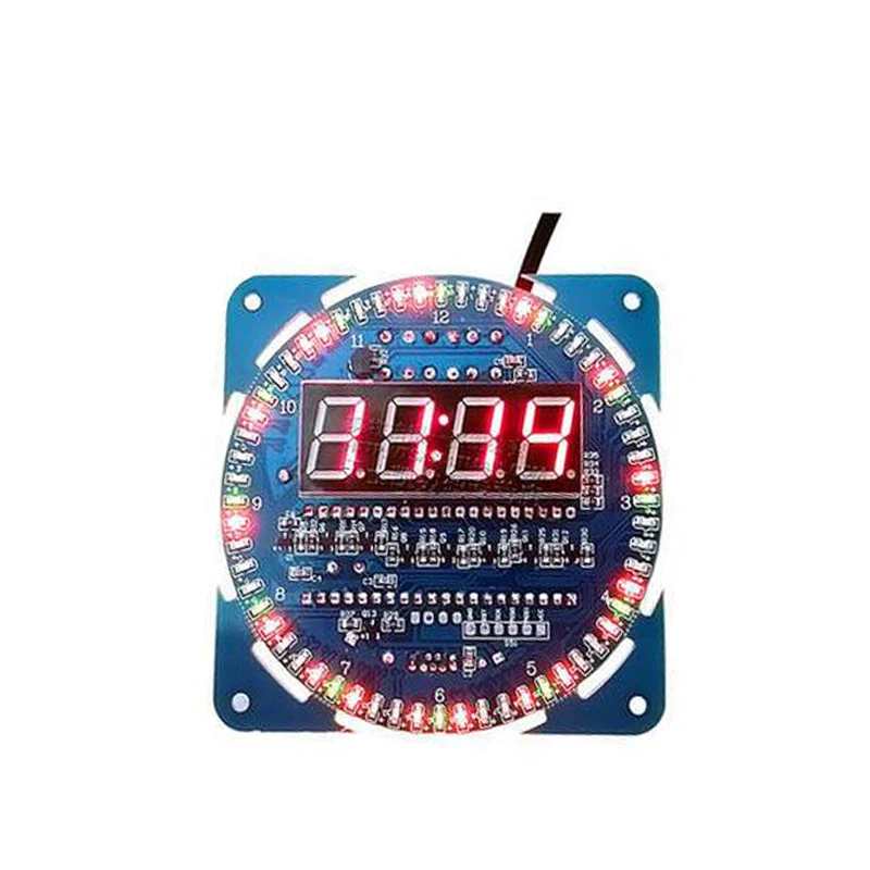 Unassembled V12 Version 51 Mcu Rotating Led Electronic Clock Kit Diy Parts Ds1302 Clock 18b20
