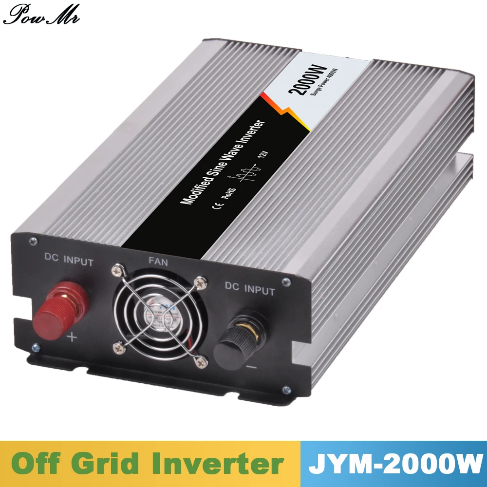 Inversor de onda senoidal modificada, 2000w, 12v/24v/48v, entrada dc, 110v/220v, saída ac, alta ...
