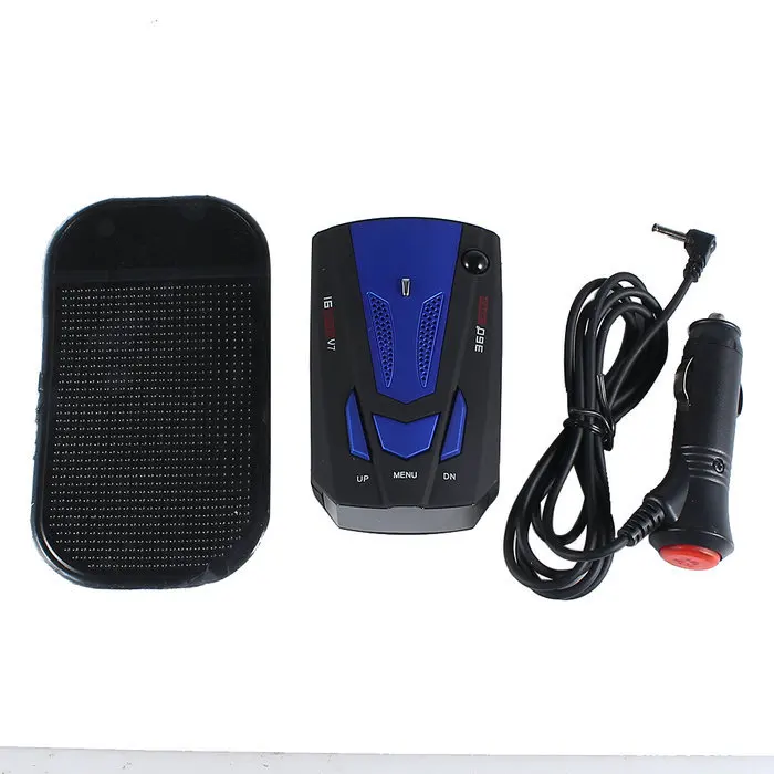 New V7 Super Slim Blue & Black Car GPS Radar Detector 6 Band X K KU KA ...