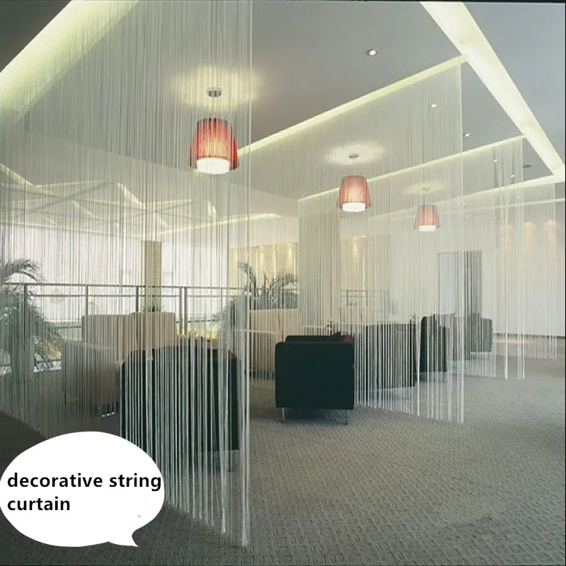 single color white string curtains polyester design fabric curtain for ...