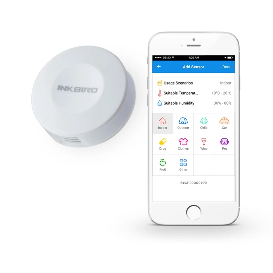 Temperature Data Loggers Inkbird Temperature & Humidity Sensor IBS-TH2 ...