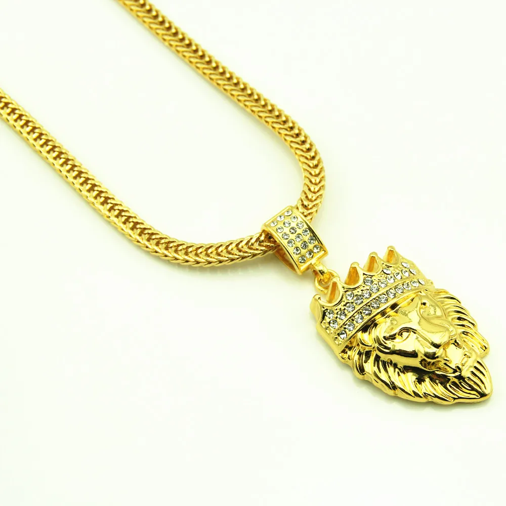 High Quality Crown Lion Pendants Hip Hop Chain Necklace|chain necklace ...