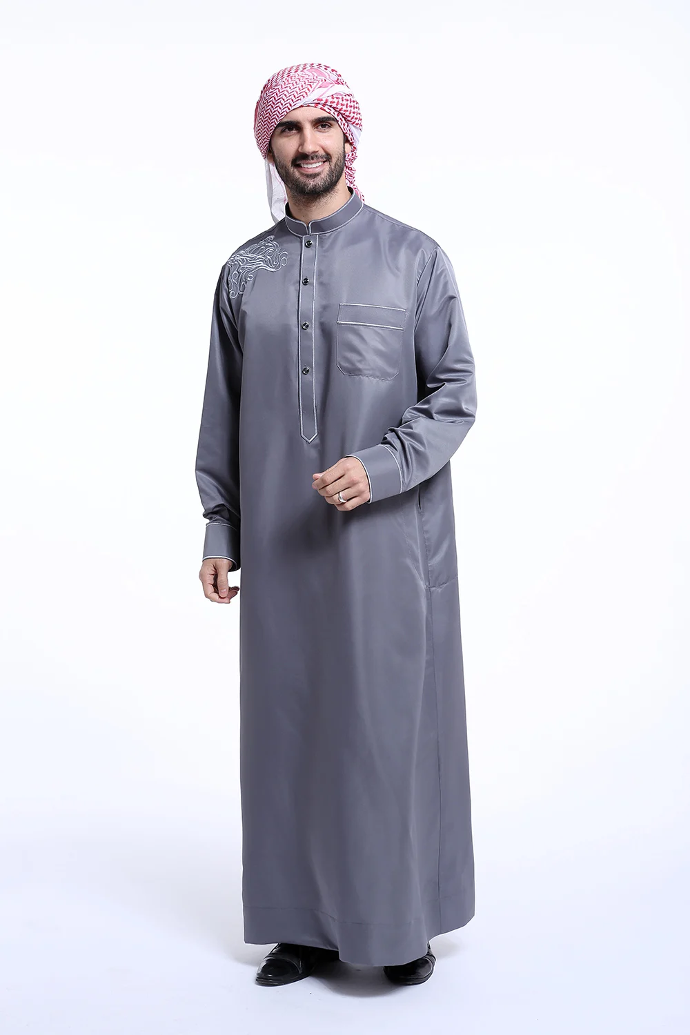 Muslim Men's Thobe Fashion Turkey Abaya Arabic Men's Clothing Pakistan Dubai Thobe Daffah ...
