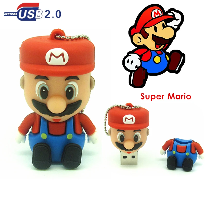 Cartoon Super Mario usb flash drive real capacity pen drive flashdrive ...
