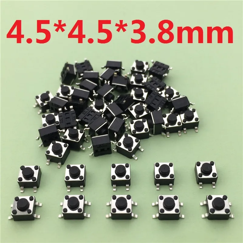 50pcs/lot 4.5×4.5×3.8MM 4PIN SMT G80 Tactile Tact Push Button Micro ...