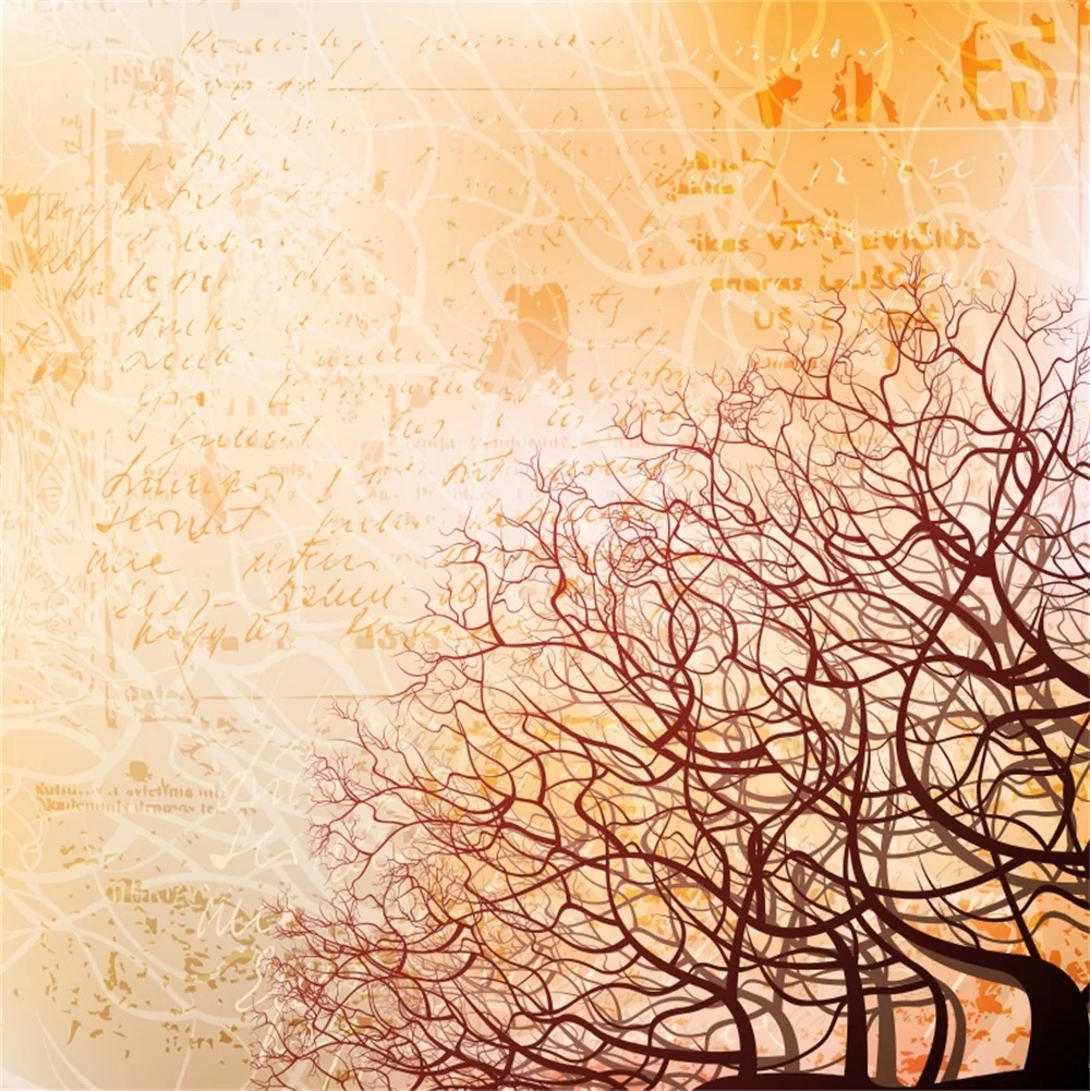 Laeacco Dreamy Art Tree Branch Hazy Word Scenic Photographic ...