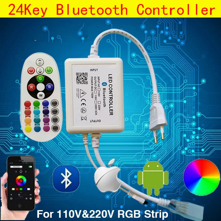 220V-Bluetooth-RGB-controller-110V-RGB-led-strip-Bluetooth-led-dimmer ...