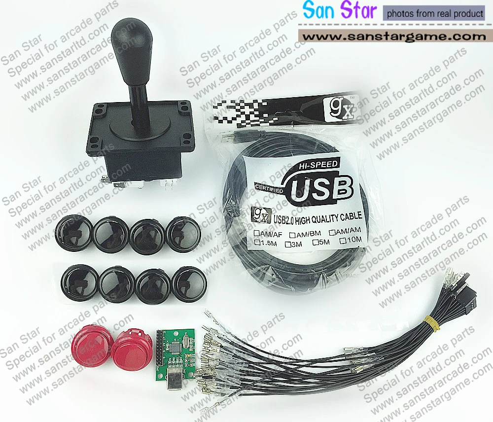 DIY Arcade parts Bundles With Arcade Controller +Joystick+Push button ...