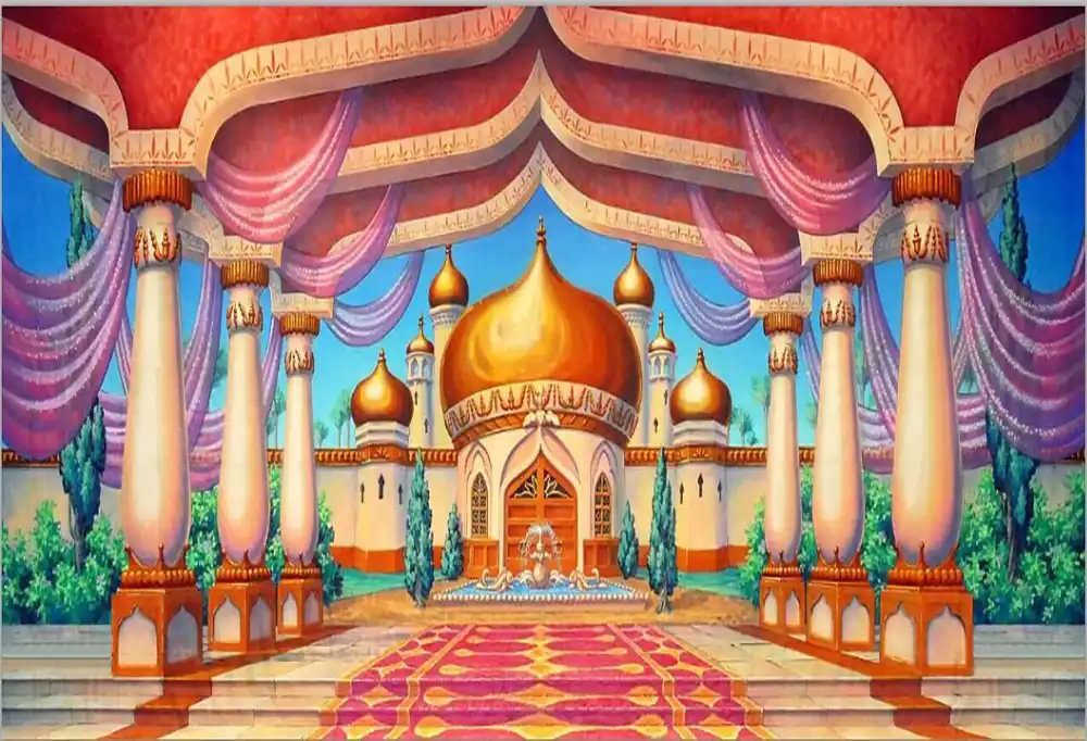 Arabian Aladdin Palace Castle Pillars Hall backdrop polyester or Vinyl ...