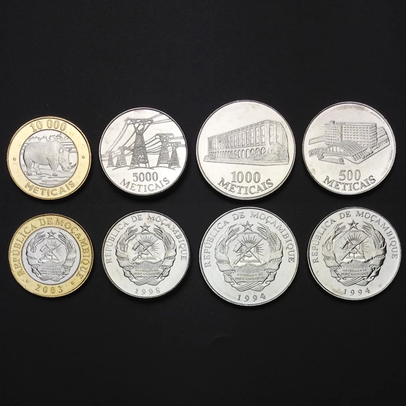[M 2] Moçambique Conjunto 4 Moedas, 500 1000 5000 10000 Meticais, 1994 ...