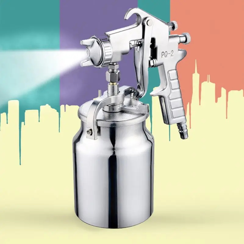 Suction Type Air Spray Gun 2.0mm Stainless Nozzle 1000ml Capacity Spray ...
