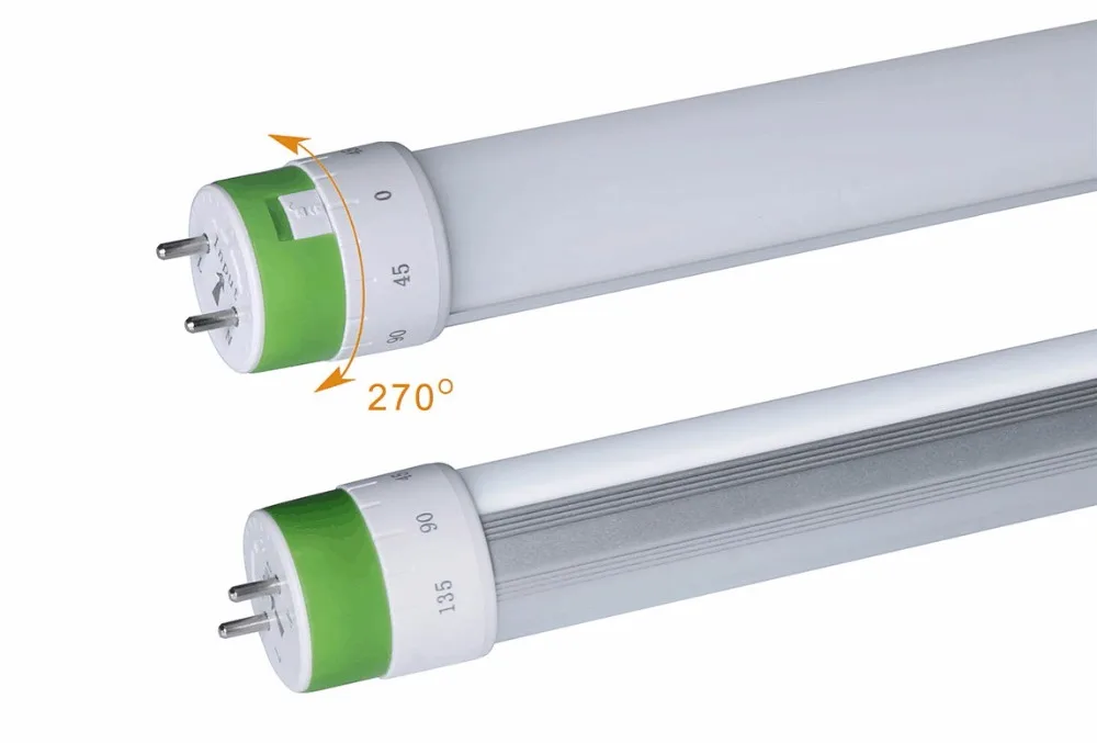 High quality 9W 2ft 60cm Rotating end cap T8 LED tube light 130lm/w ...