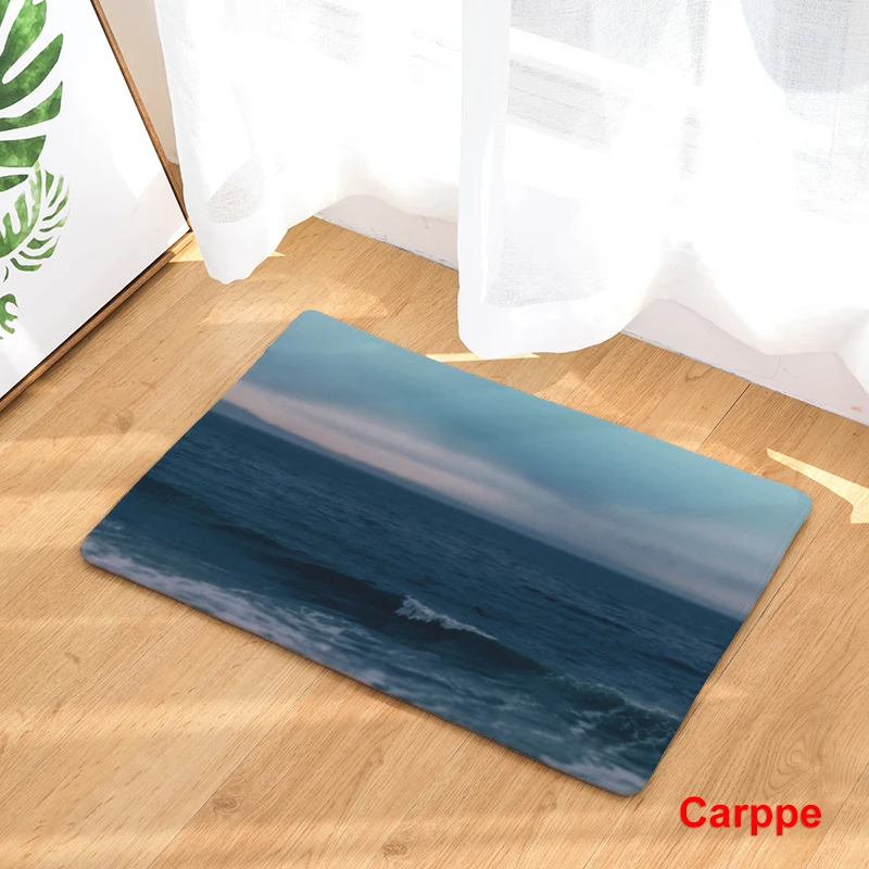 2017 New Home Decor Ocean Waves Beach Scenery Carpets Non slip Kitchen ...