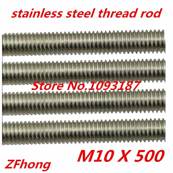 1pc M10 * 250 M10 x 500 de acero inoxidable 304 varilla roscada de M10 ...