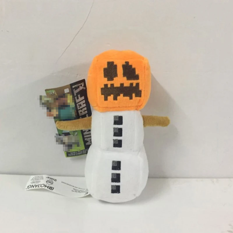 18-23cm Minecraft Plush Stuffed Toys Minecraft Snow Golem Steve Zombie ...