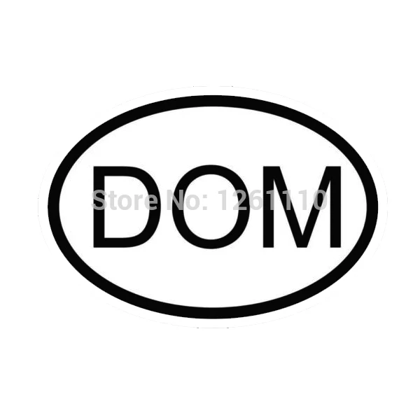 DOM DOMINICAN REPUBLIC COUNTRY CODE OVAL Waterproof Car Stickers Vinyl ...