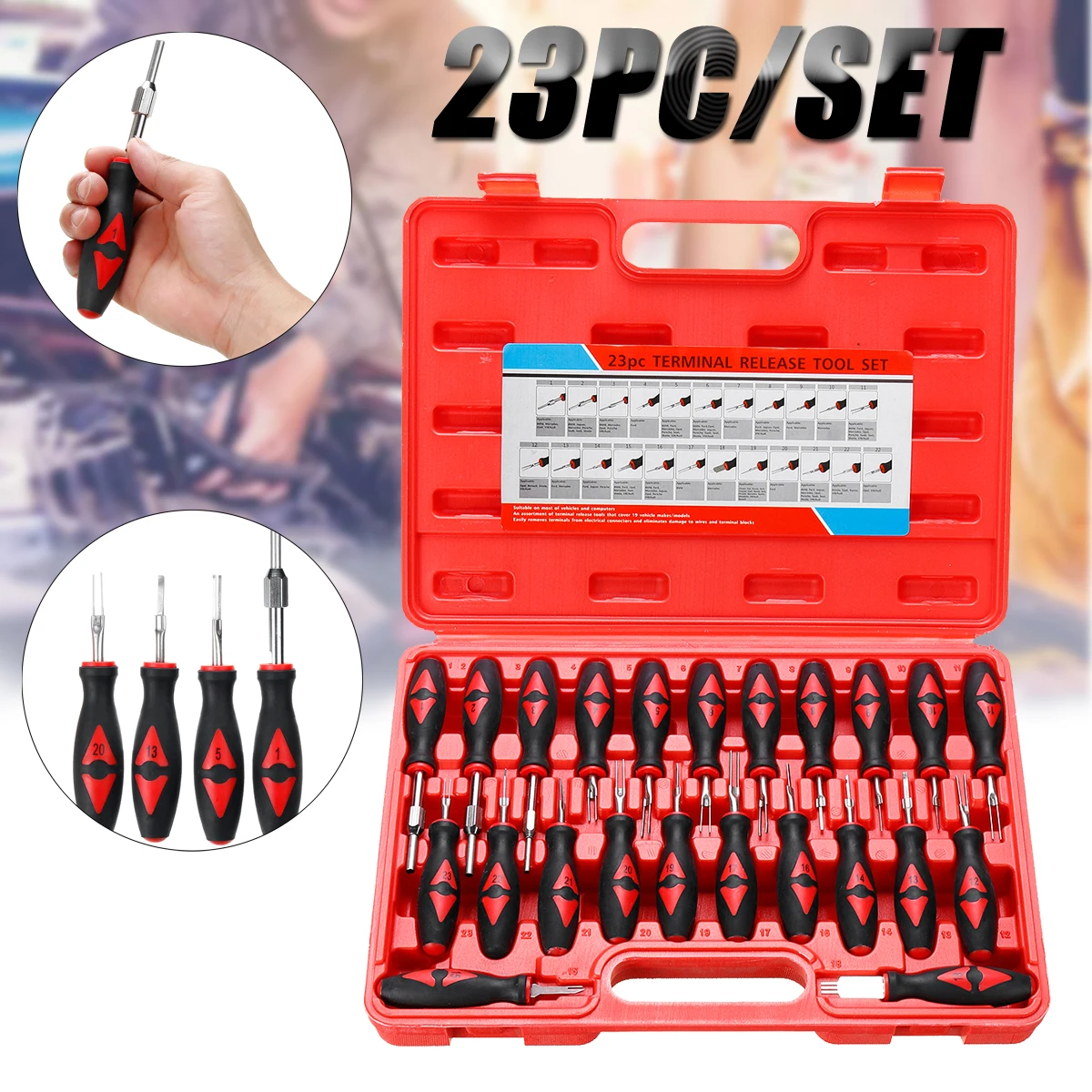 23PCS Universal Terminal Release Tools Set Harness Connector Remover ...