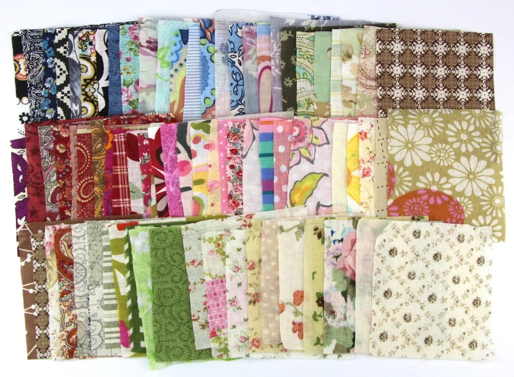 50pieces random color 10cm*10cm Remnant cloth fabric cotton fabric ...