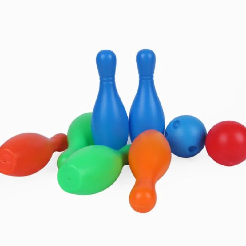 Colorful 12 Piece Bowling Set 10 Pins 2 Bowling Balls Children Kids ...
