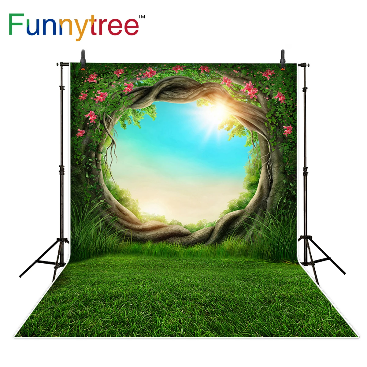 Funnytree photography background dark forest spring flower grass ...
