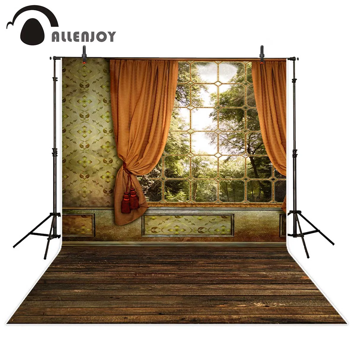 Allenjoy photography backdrops beautiful window Curtain Palace Wooden ...