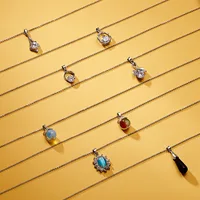 Rinhoo 7.5*10cm Make a Wish Paper dolphin Natural Stone Water Drop Geometric Shape Pendant ...