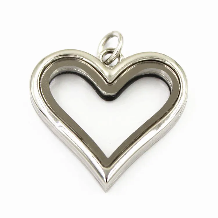 30MM Smooth Regular Heart Shaped Floating Charms Lokcet ,10pcs/lot ...