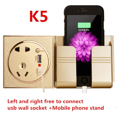 Usb Wall Socket +mobile Phone Stand Usb Wall Socket Universal Usb ...