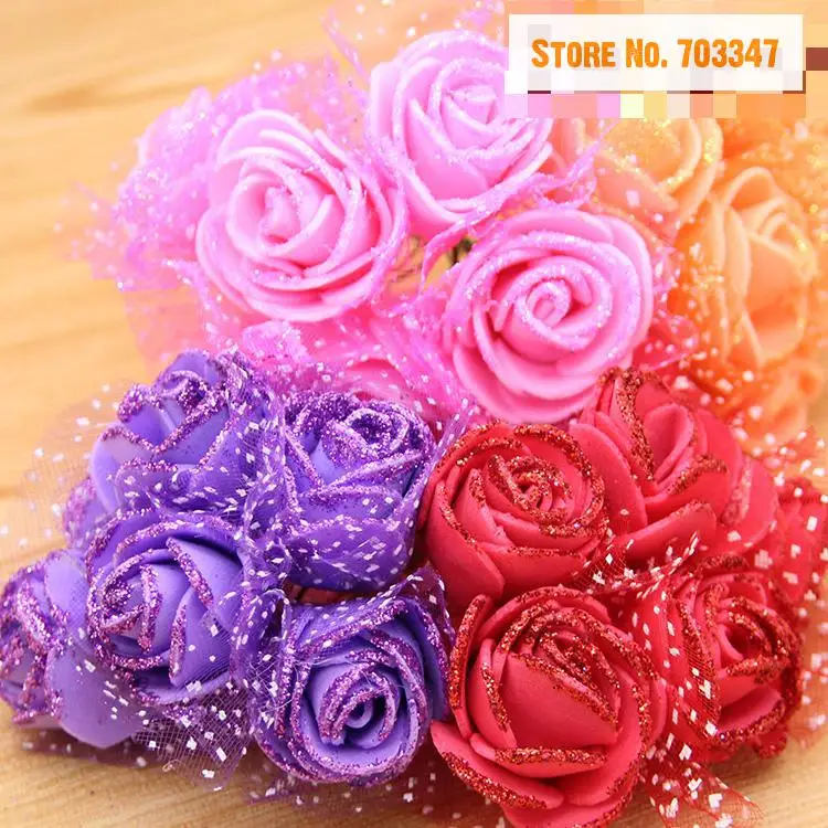 720PCS-lot-3-5cm-Scrapbook-Artificial-Glitter-Flower-Bouquets-For-DIY ...