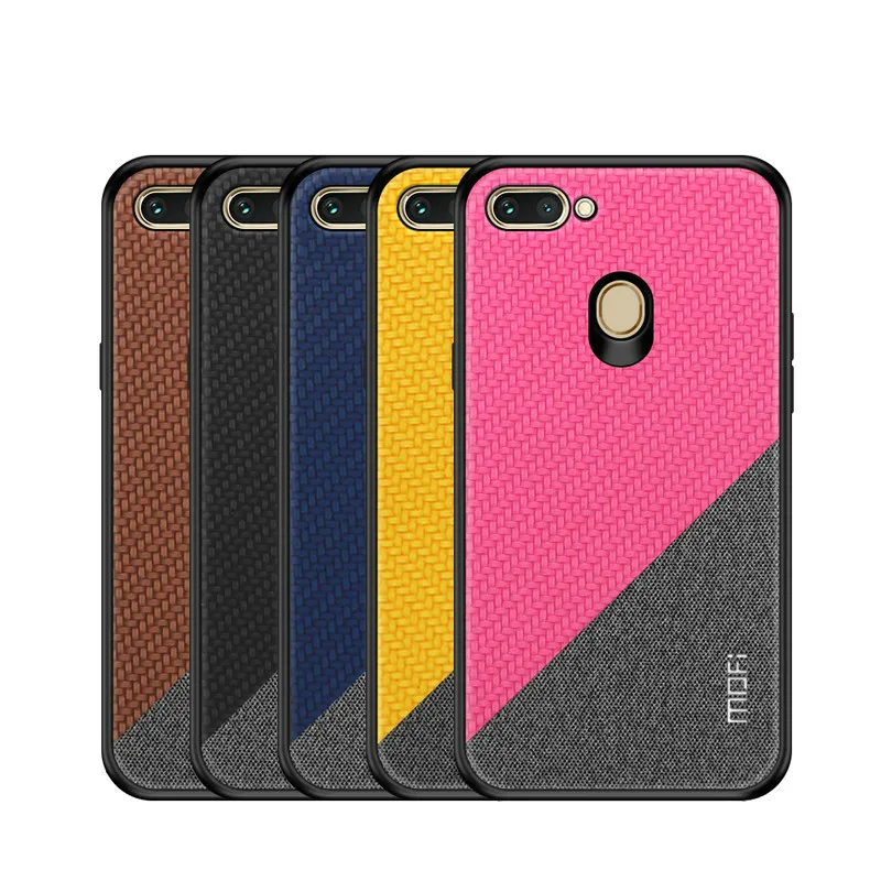 Original Mofi Carbon Fiber Cloth Mix Colors PC Cover Oppo R15 Pro Hard ...
