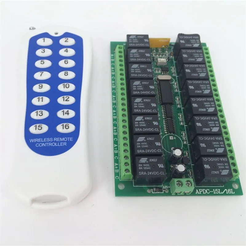 Multi function 16 way Wireless remote control switch 12V Learning ...