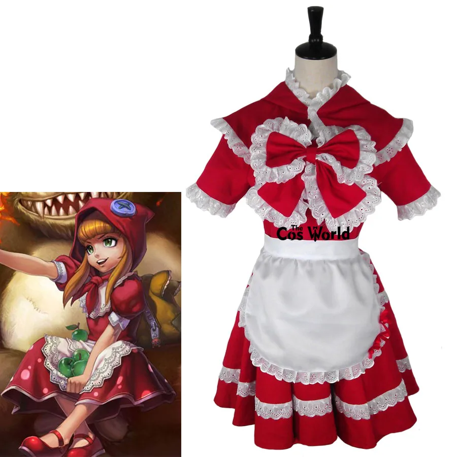 Lol Annie Little Red Hood Maid Apron Dress Uniform Outfit Games ...