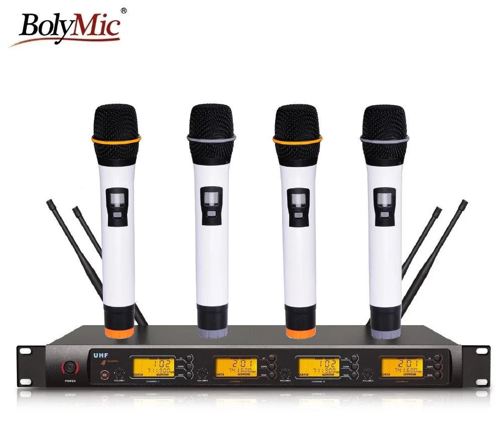 Bolymic UHF four channels Handheld Wireless system Home Microphone for ...