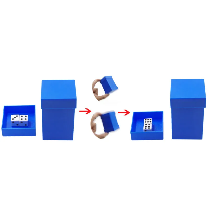 Forced Dice Box(blue) Magic Tricks Close up Stage Magic Box Props Funny ...