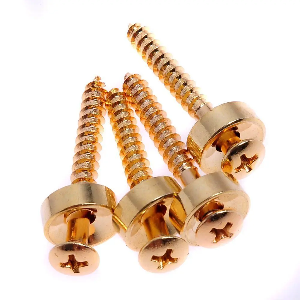 8 pcs Guitar Neck Mounting Bushings Ferrules and 8 pcs Screws Gold ...