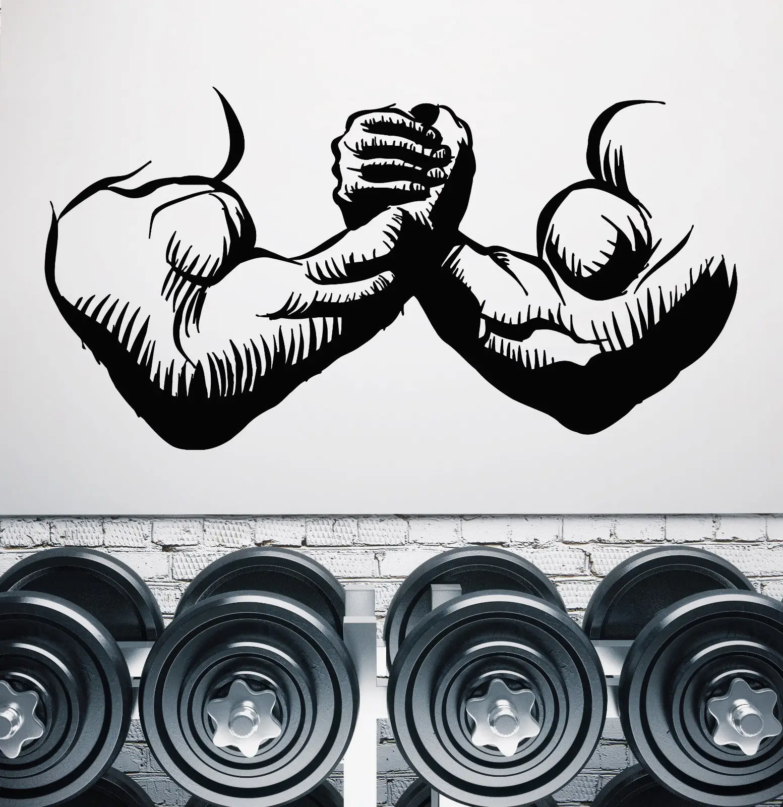 Vinyl Wall Decal Gym Muscles Man Hands Bodybuilder Beautiful Body ...