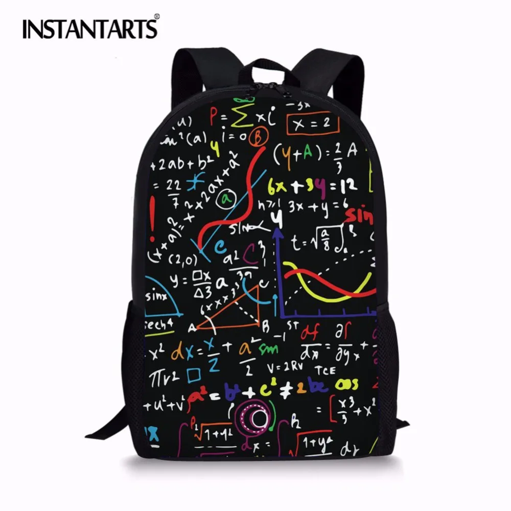 INSTANTARTS Math Formula Printed Backpack Men New Mochila Bookbag ...