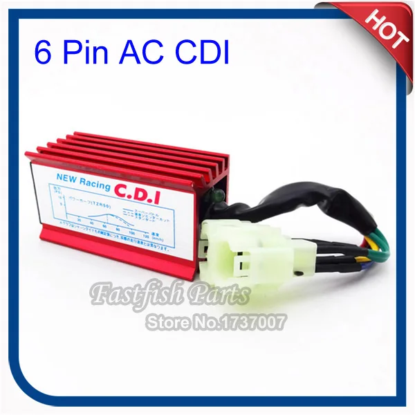 Red Racing 6 Pin Ac Cdi Box For Gy6 50cc 125cc 150cc Moped Scooter Atv ...
