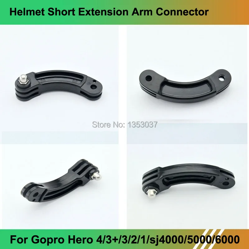 Helmet Short Bending Extension Arm Connector Mount For Gopro Hero 4 3 ...