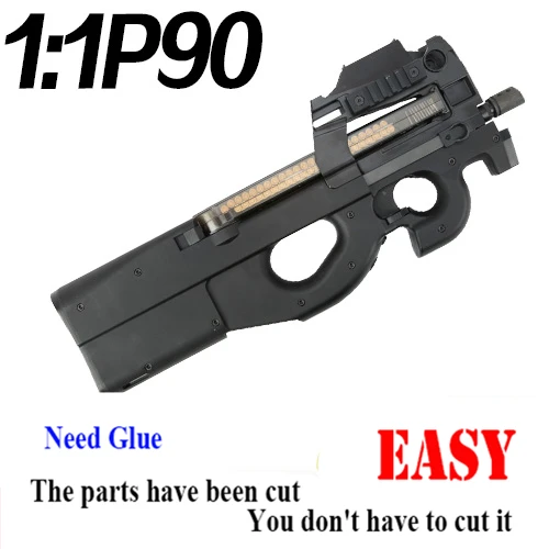 1:1 Crazy P90 modelo de pistola de juguete de papel ensamblado juguete ...