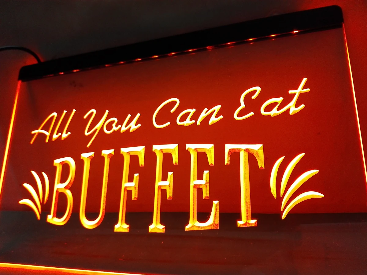 LB071 Buffet Reklame schild Cafe LED Neon Light Sign home decor crafts ...