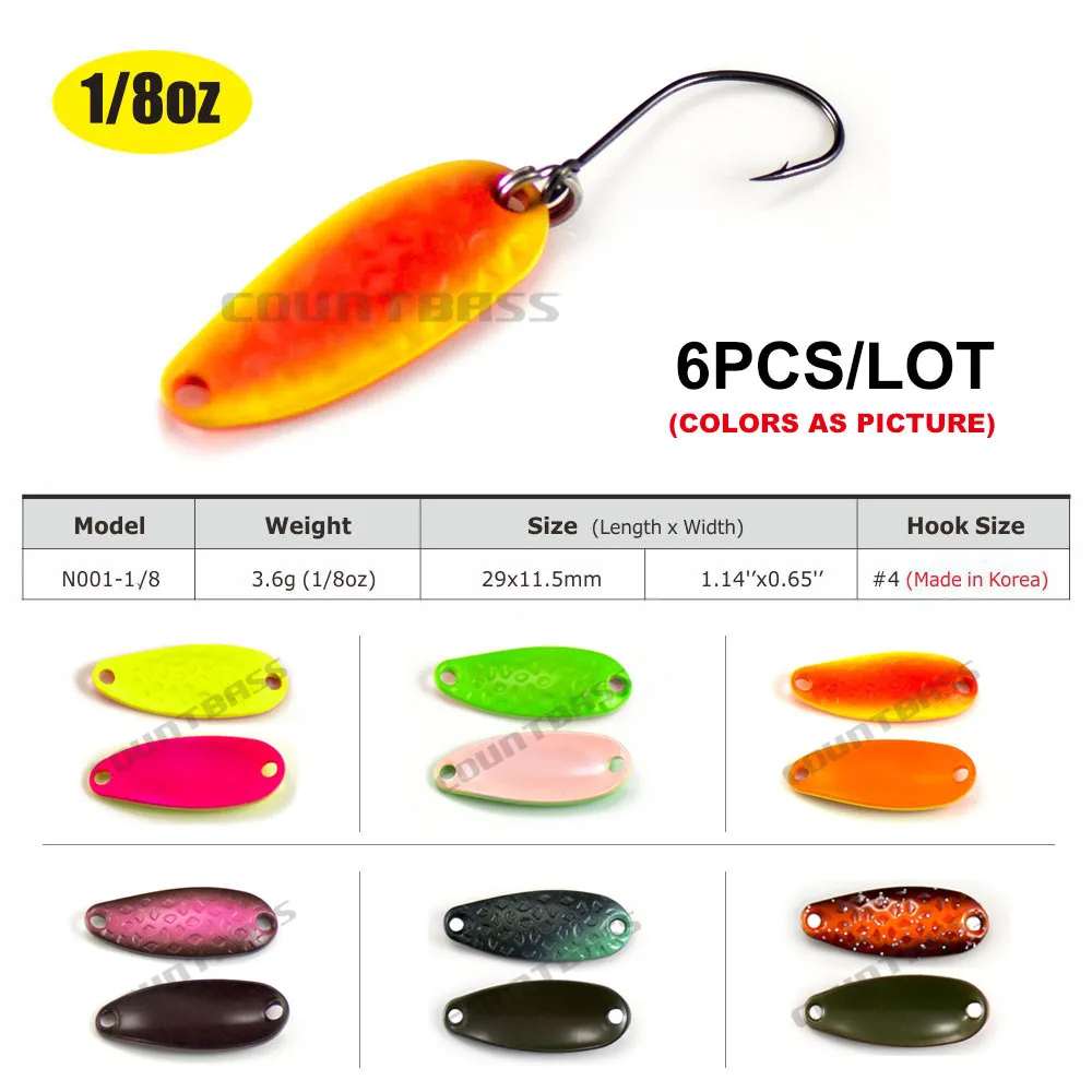 Cuchara de pesca de trucha 6 piezas COUNTBASS con un solo gancho ...