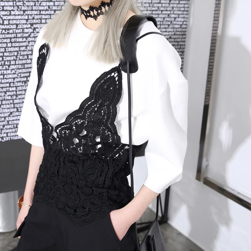 2018 Summer New Sexy Spaghetti Strap V Neck Lace Crochet Cami Vests