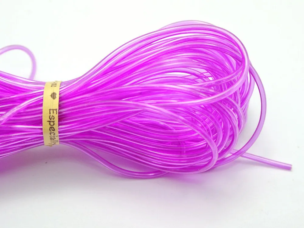 10 Meter Transparent Purple 2mm Hollow Rubber Tubing Jewelry Cord Cover ...