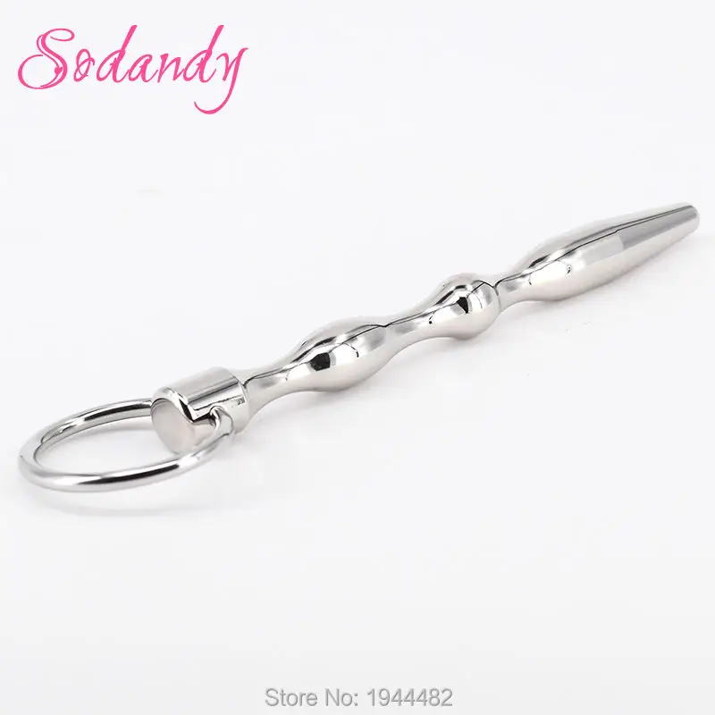 SODANDY 요도 소리 스테인레스 스틸 페니스 플러그 금속 남성 요도 들것 확장기 섹스 토이 남성용 솔리드로드 ...